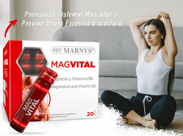 MagVital cu Magneziu pentru Mușchi, Oase, Sistem Nervos – 20 Fiole